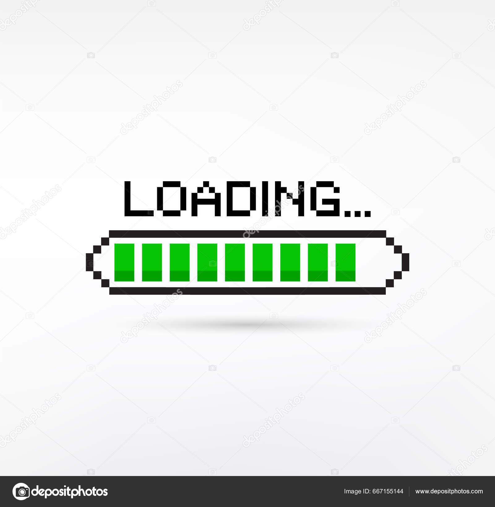 Pixel Art Bit Loading Bar Concept Memuat Atau Menginstal Proses Vektor ...