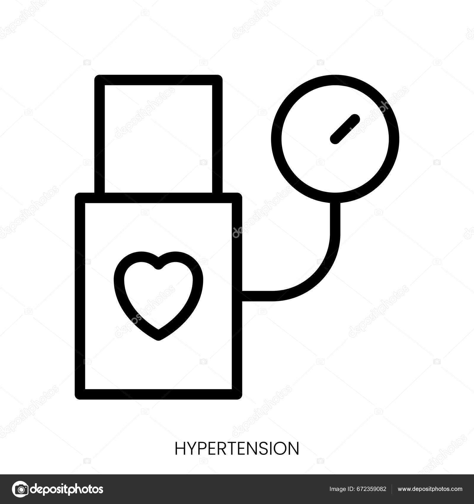 Hypertension Icon Line Art Style Design Isolated White Background Stock ...