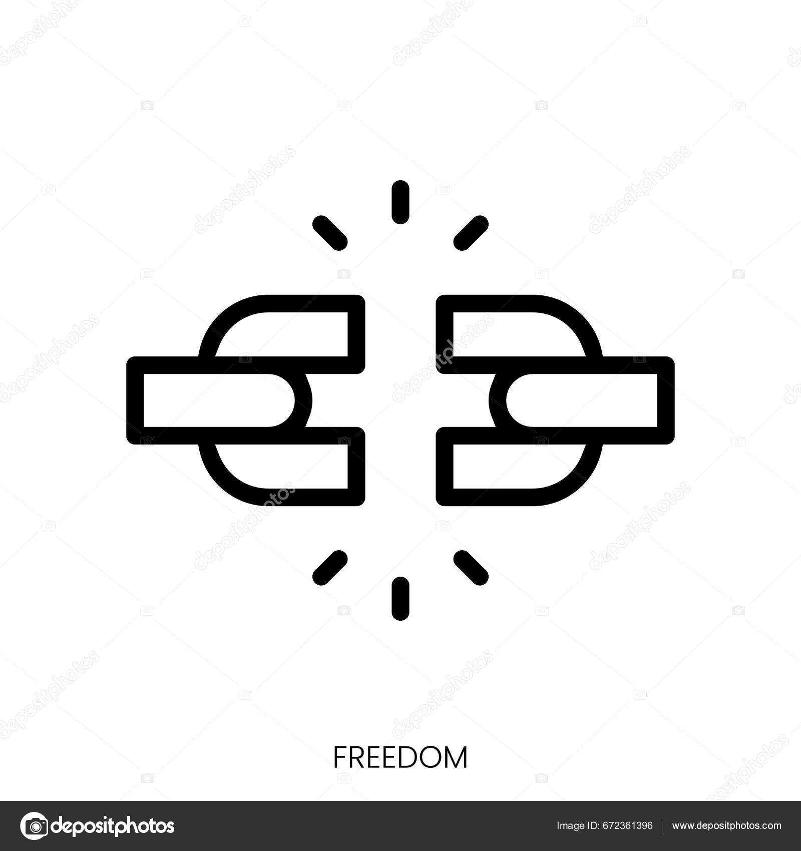 Freedom Icon Line Art Style Design Isolated White Background Stock ...