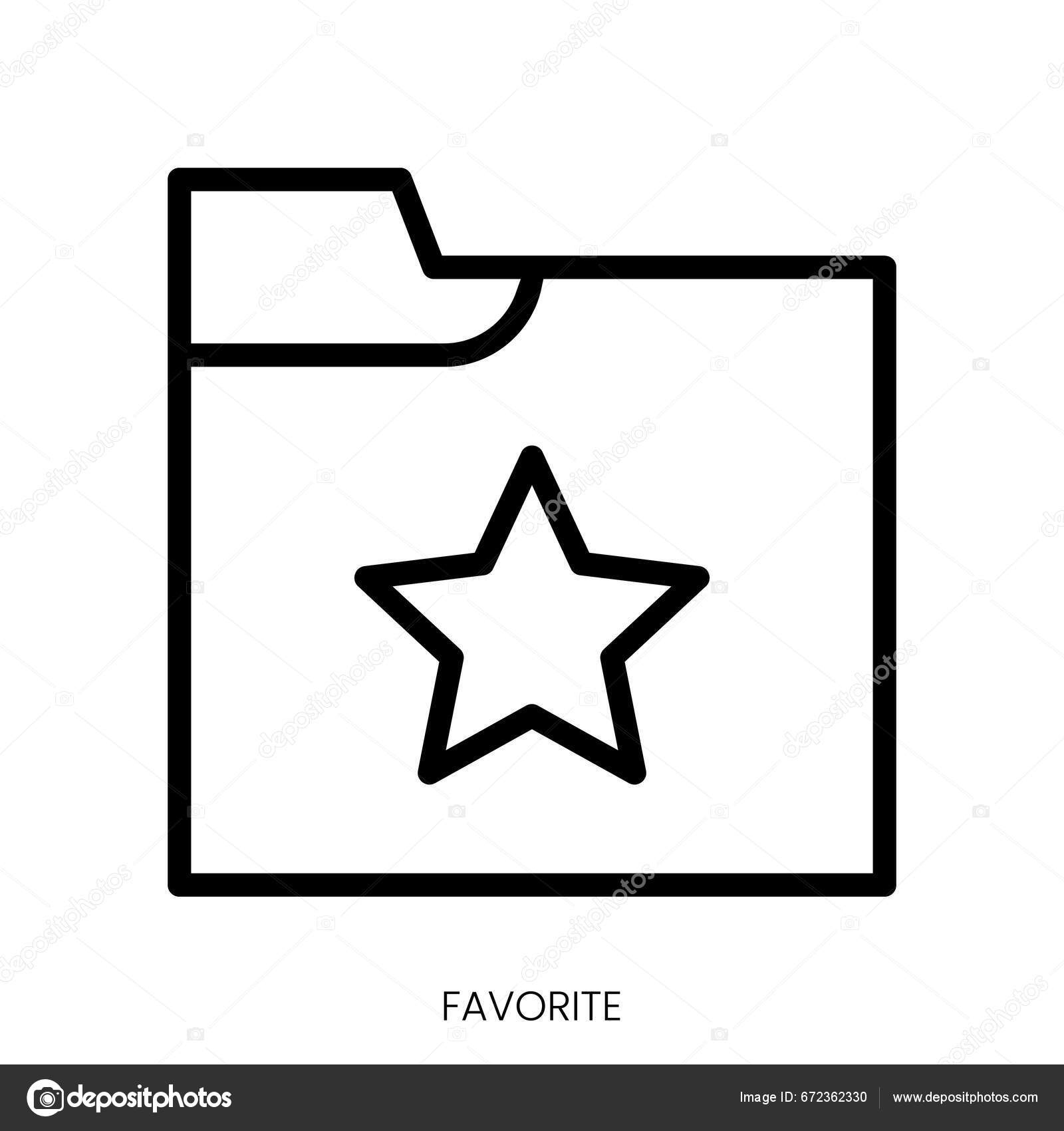 Favorite Icon Line Art Style Design Isolated White Background Stock ...