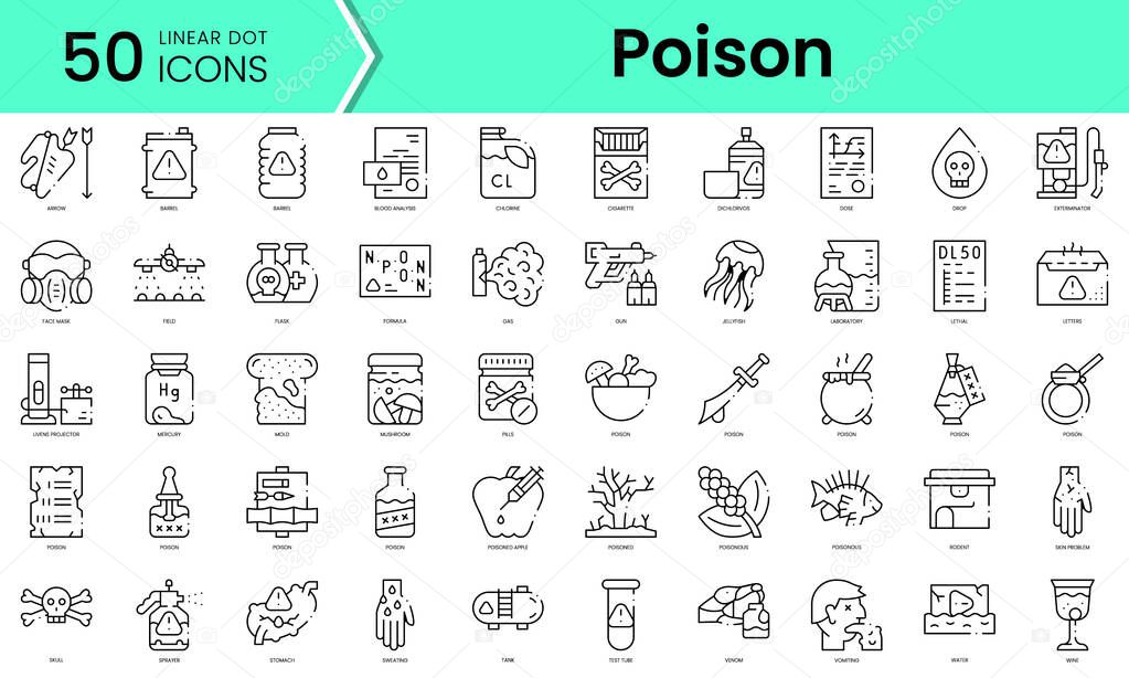 Set of poison icons. Line art style icons bundle. vector illustration 2023