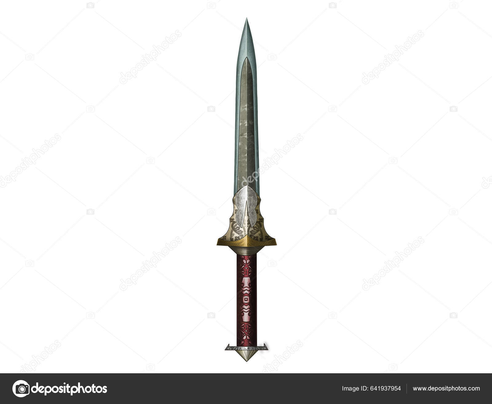 Render Medieval Sword Isolated White Background — Stock Photo ...