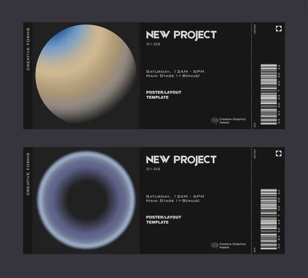 Gradient Aesthetic Art Modern Ticket Design Collection Template Set ...