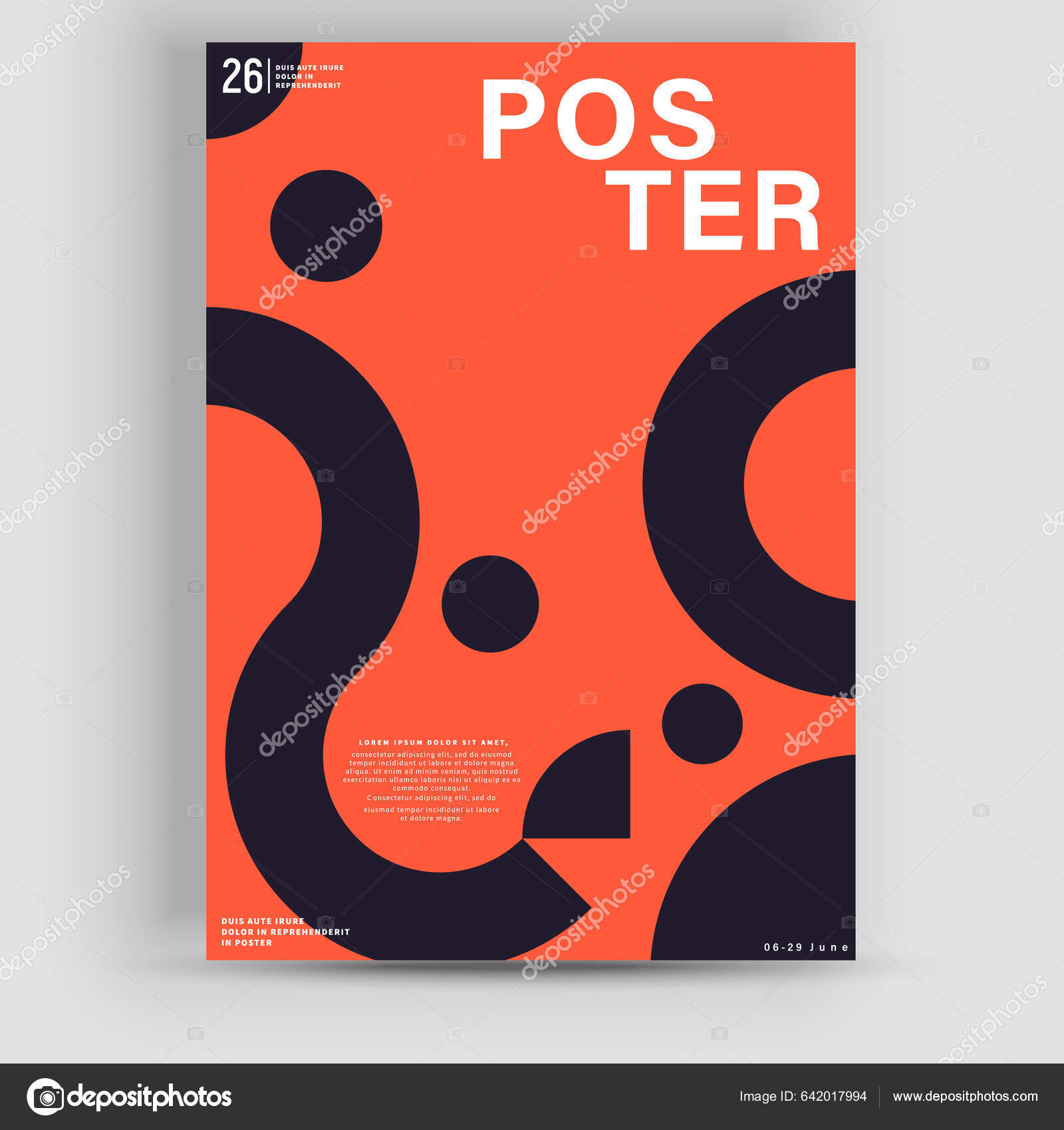 Bauhaus Inspired Graphic Design Vector Poster Mockup Created Vector ...