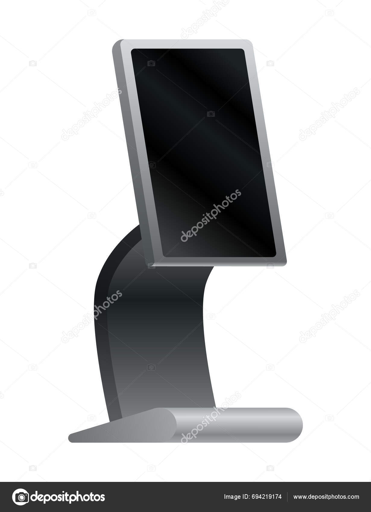 Self Order Kiosk Interactive Board Touchscreen Display Mockup Sensor Information Stock Vector by ...