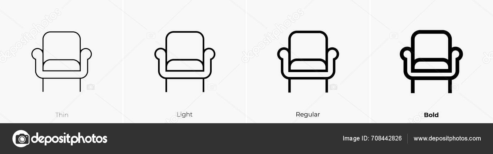 Armchair Icon Thin Light Regular Bold Style Design Isolated White Stock Vector by ©DuoWalker ...