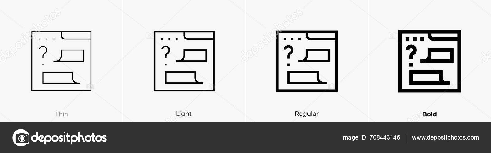 Answer Icon Thin Light Regular Bold Style Design Isolated White Stock Vector by ©DuoWalker 708443146