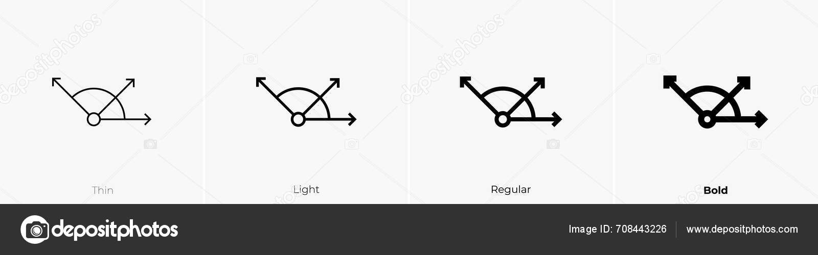 Angle Icon Thin Light Regular Bold Style Design Isolated White Stock Vector by ©DuoWalker 708443226