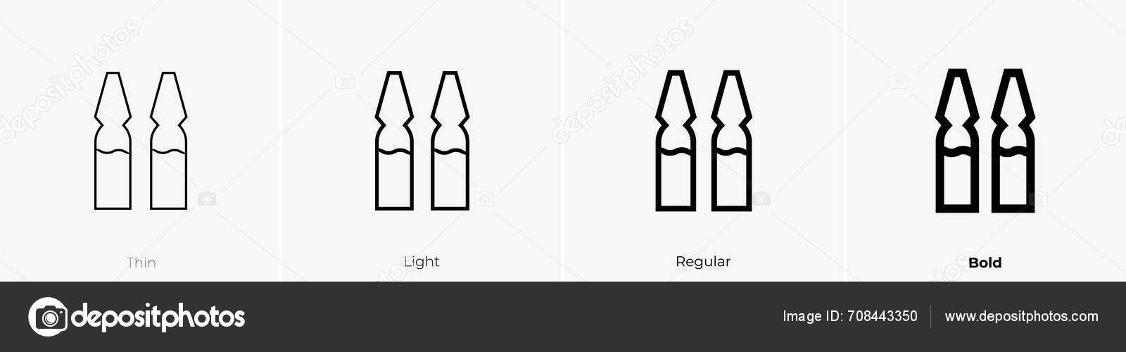Ampoule Icon Thin Light Regular Bold Style Design Isolated White Stock Vector by ©DuoWalker ...