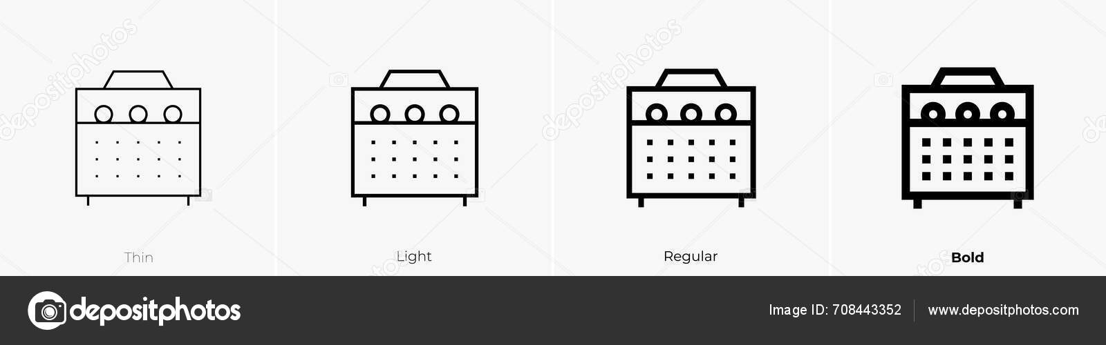 Amplifier Icon Thin Light Regular Bold Style Design Isolated White Stock Vector by ©DuoWalker ...