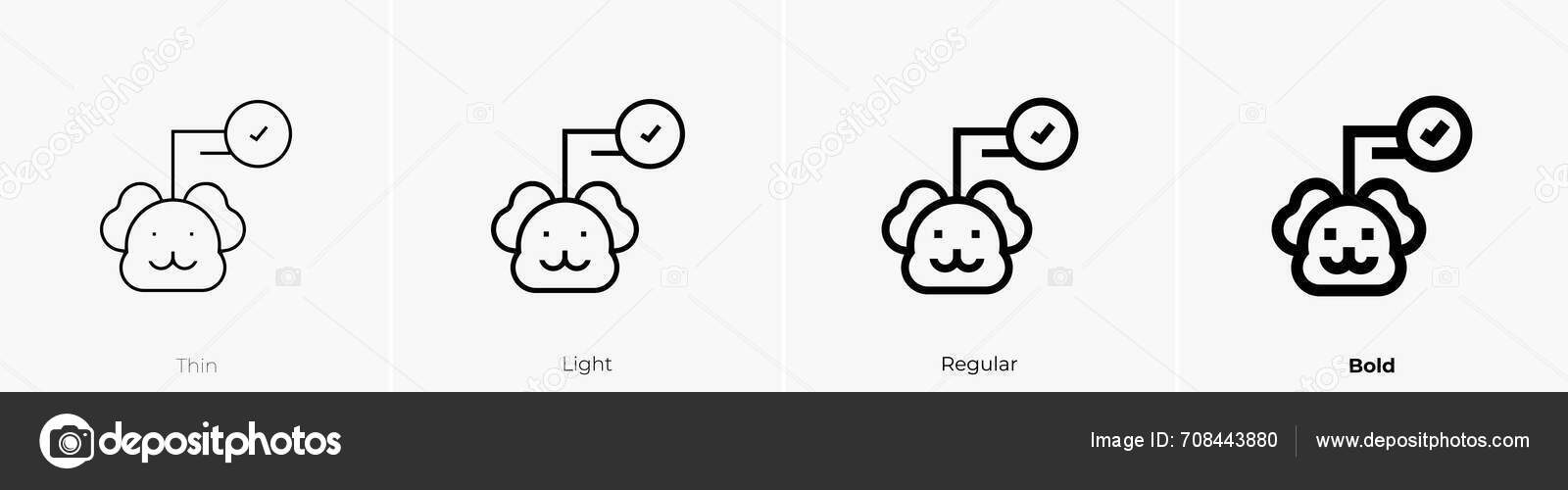 Adopted Icon Thin Light Regular Bold Style Design Isolated White Stock Vector by ©DuoWalker ...
