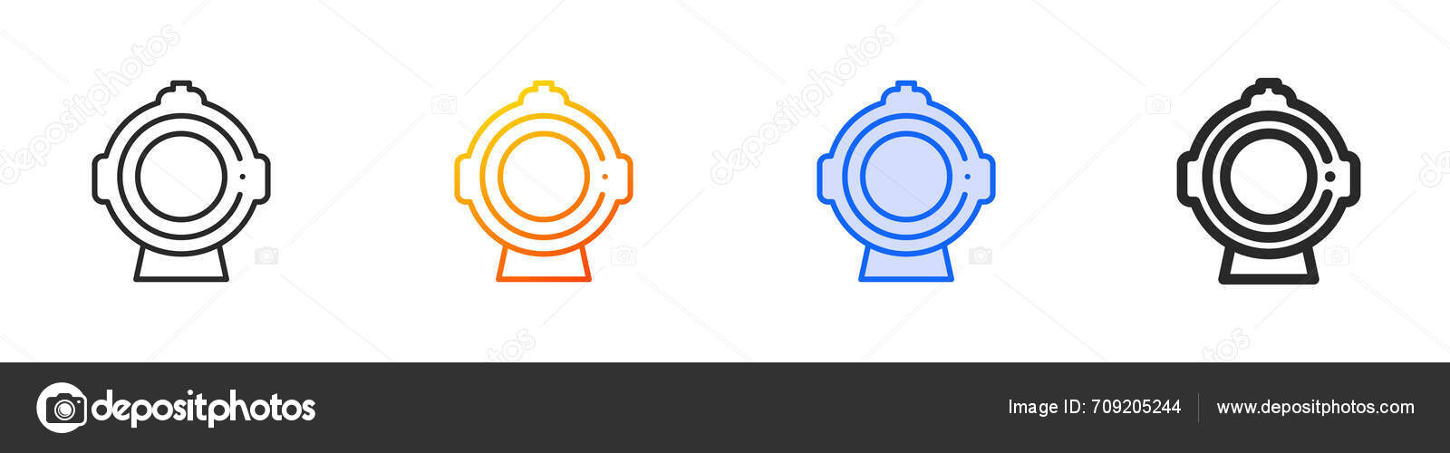 Aqualung Icon Thin Linear Gradient Blue Stroke Bold Style Design Stock Vector by ©Hondicone ...