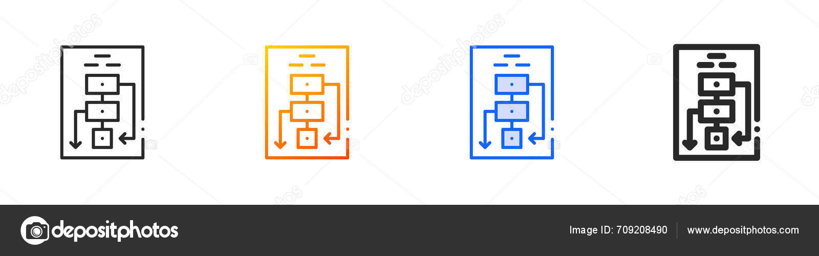 Algorithm Icon Thin Linear Gradient Blue Stroke Bold Style Design Stock ...