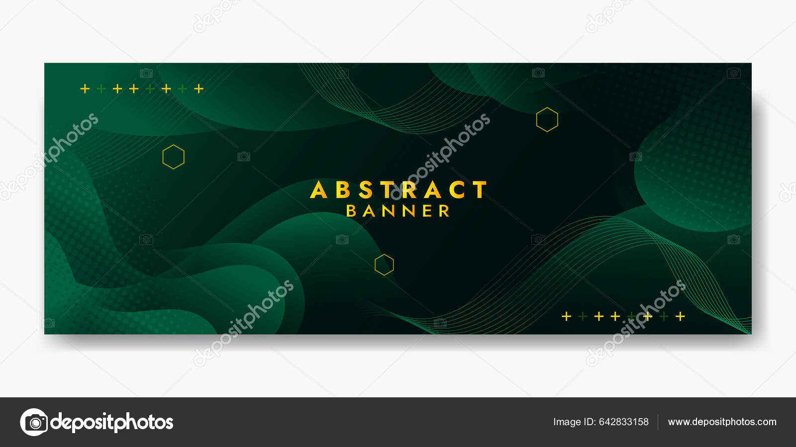 Abstract Dark Green Fluid Banner Template Modern Background Design ...