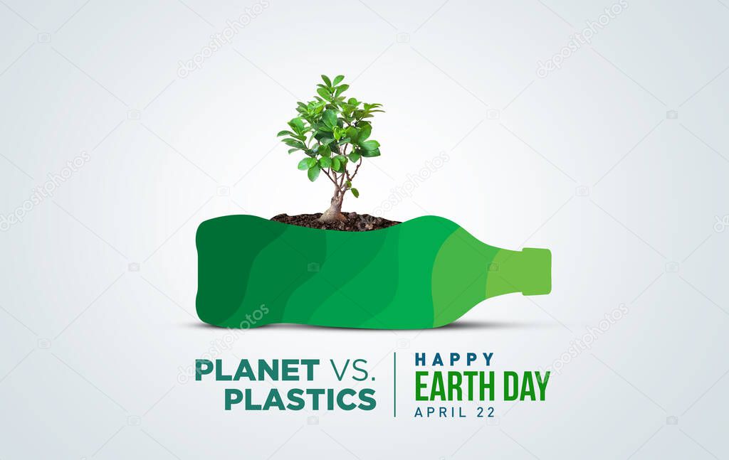Planeta vs. Pl sticos, D a de la Tierra 2024 concepto 3d fondo del rbol. Concepto de ecolog a ...