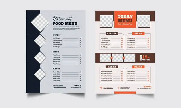 Restaurant Food Menu Brochure Design Templates Modern Colorful Size Tri ...