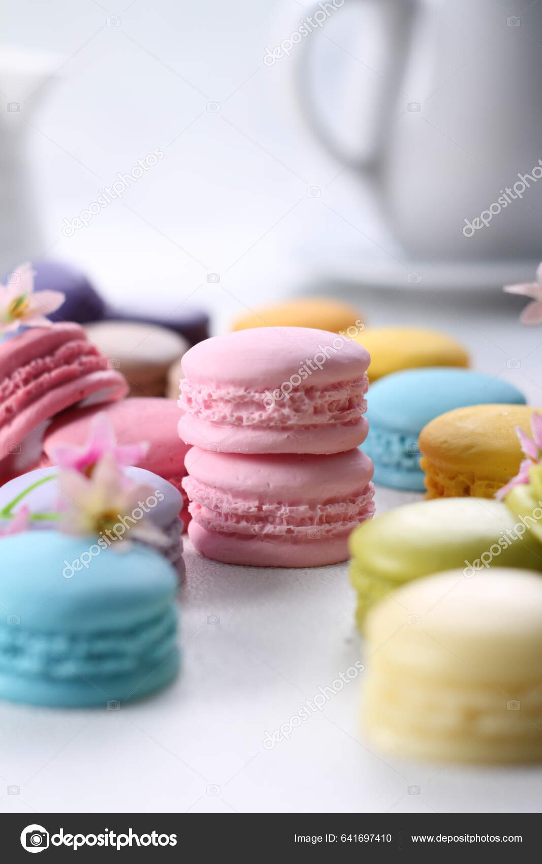 Macaron Macarrón Francés Una Confección Base Merengue Dulce Hecha Con ...