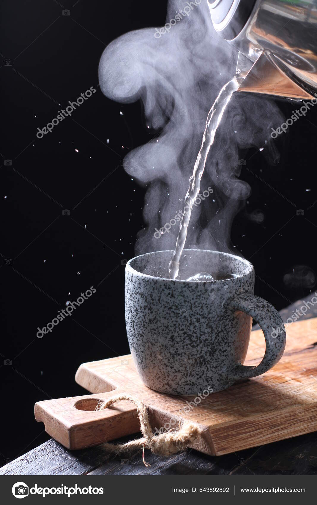 Tea Aromatic Beverage Prepared Pouring Hot Boiling Water Cured Fresh ...