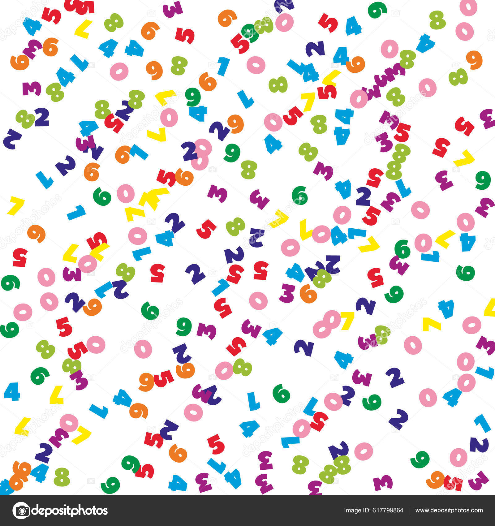 Falling Colorful Numbers Math Study Concept Flying Digits Lovely Back ...