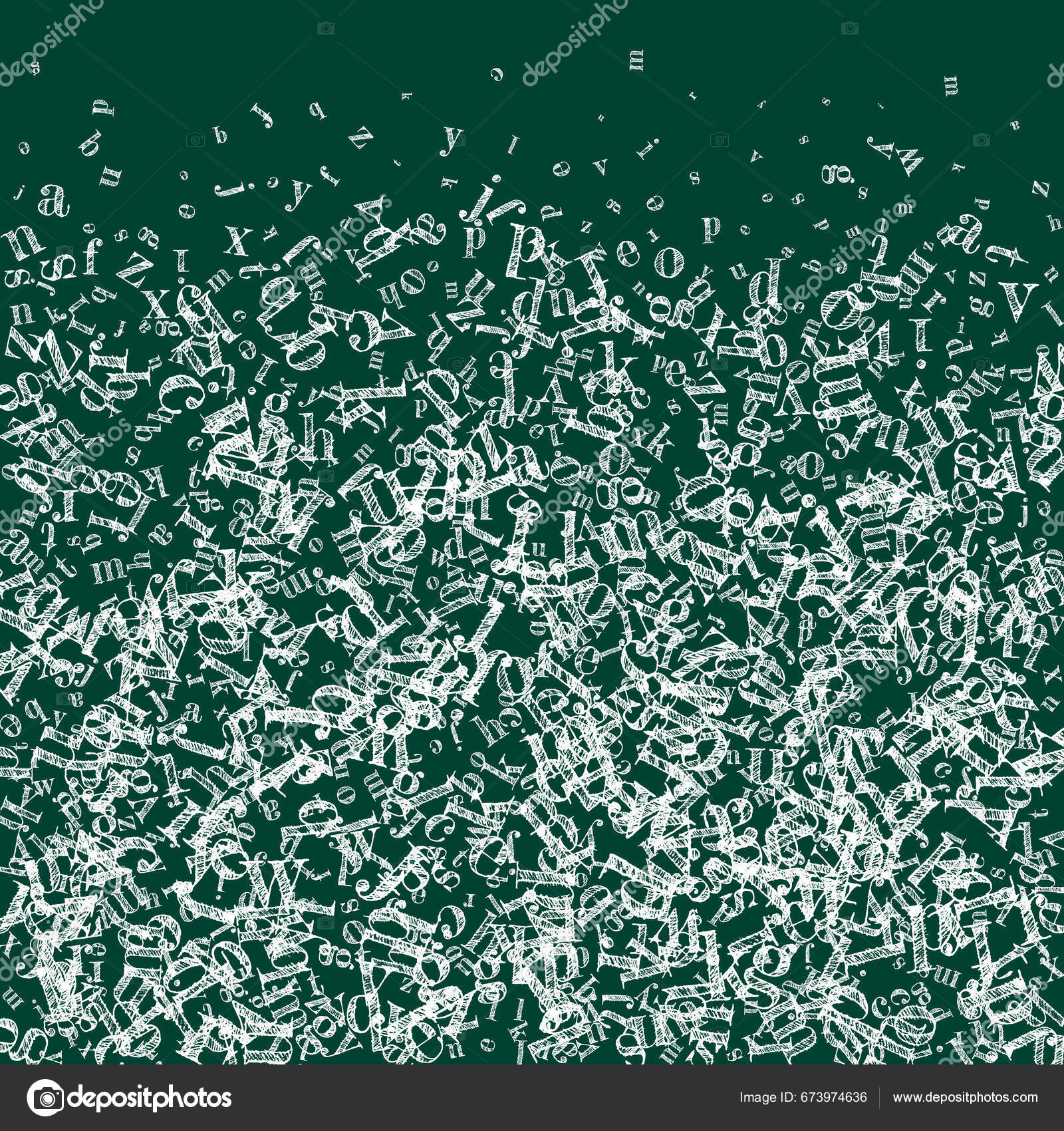Falling Letters English Language White Chalk Characters Latin Alphabet ...