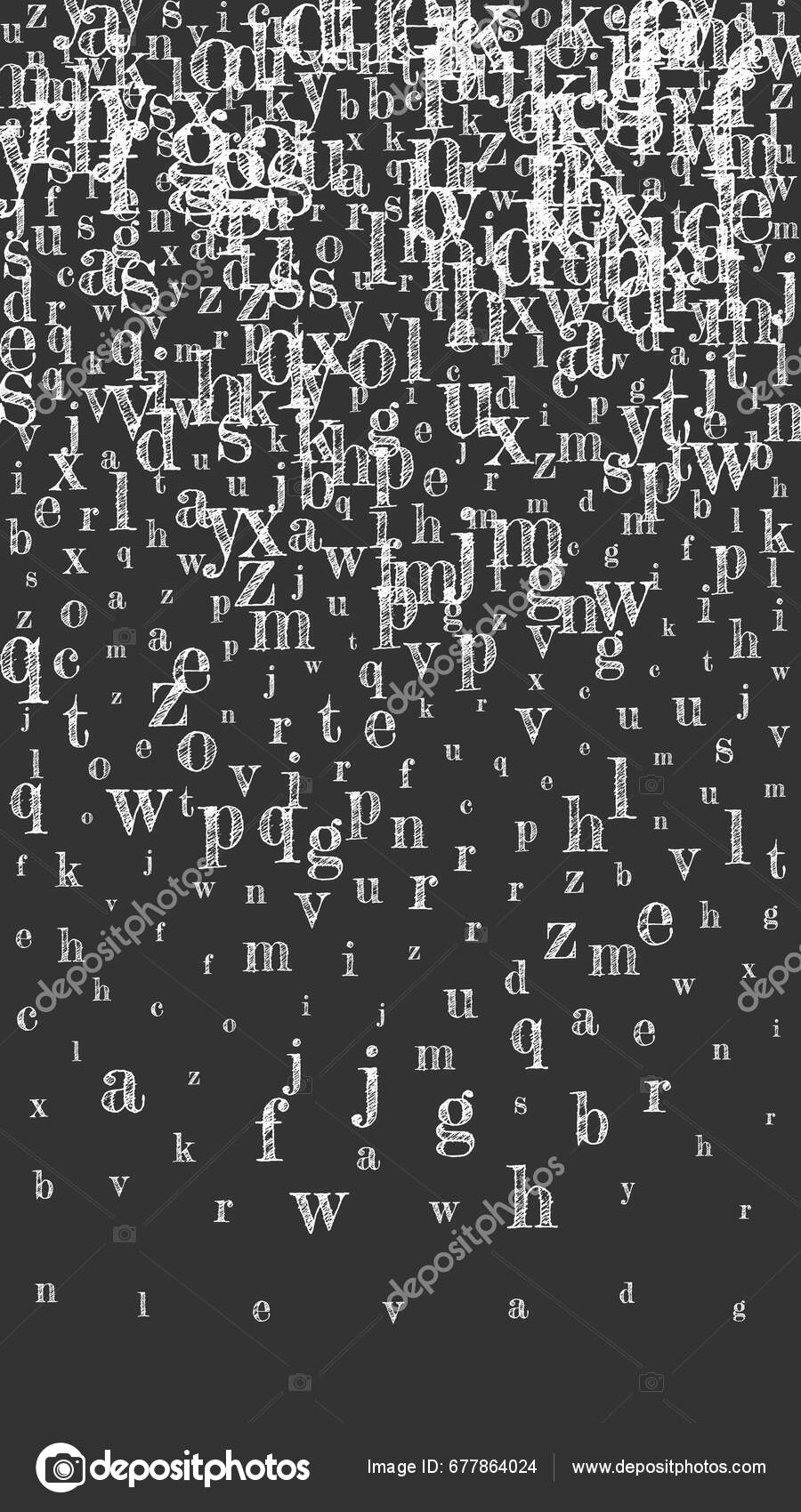 Falling Letters English Language White Chalk Characters Latin Alphabet ...