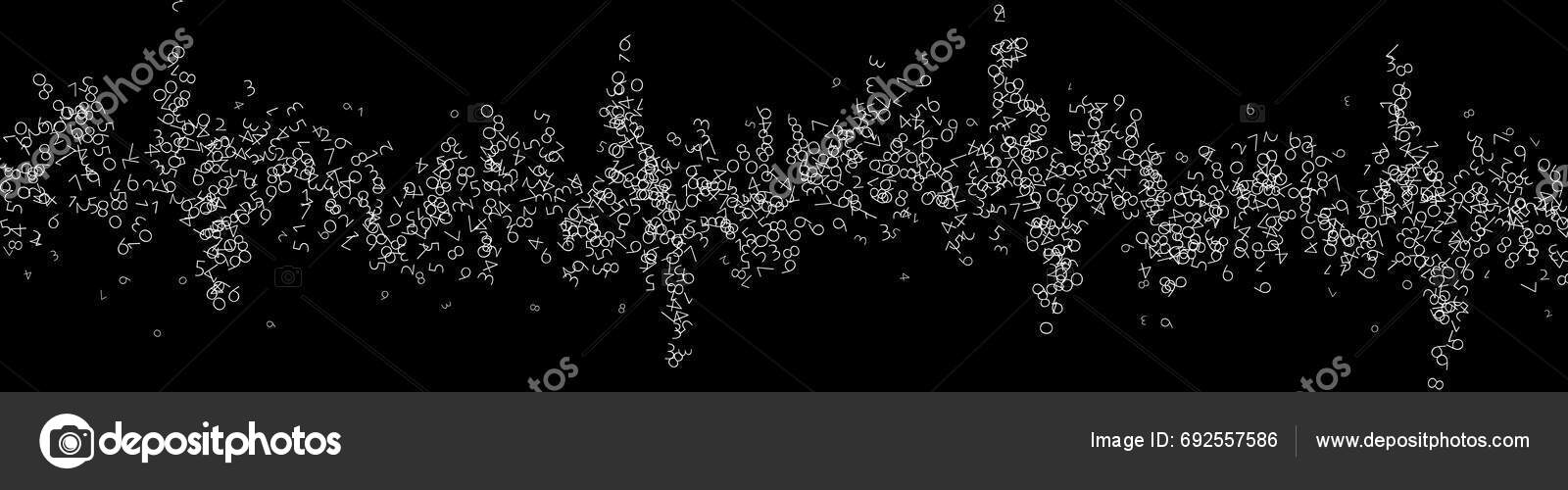 Falling Numbers Big Data Concept Binary White Chaotic Flying Digits ...