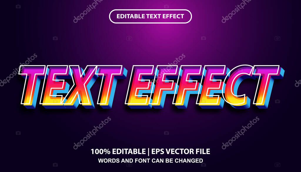 Editable text effect template, vintage style typeface, bold gradient ...