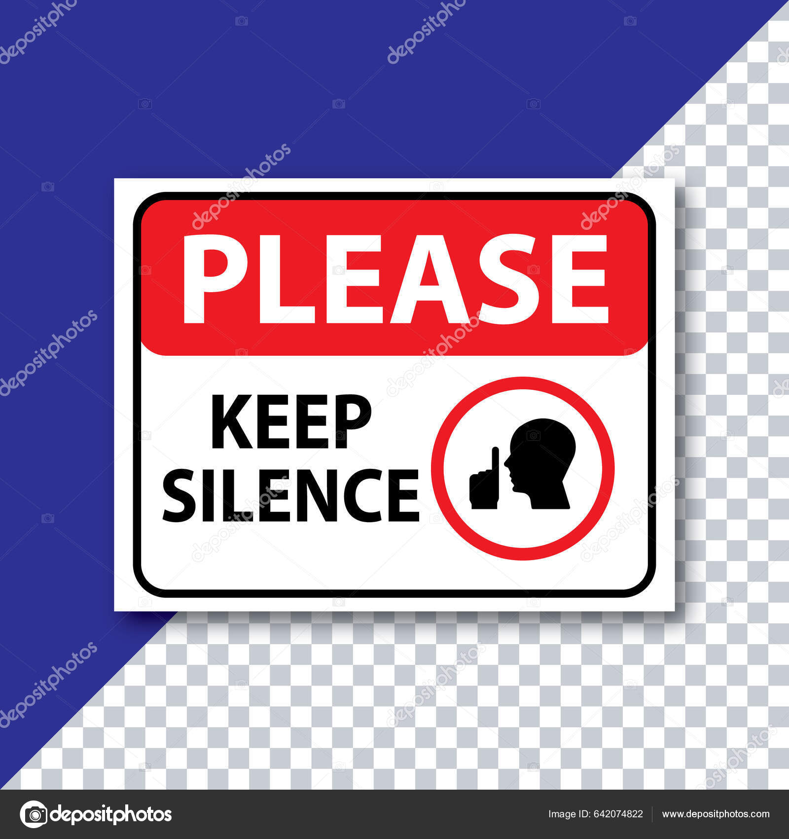 Warning Sign Text Please Keep Silence Vector Sign Vector de stock por ...
