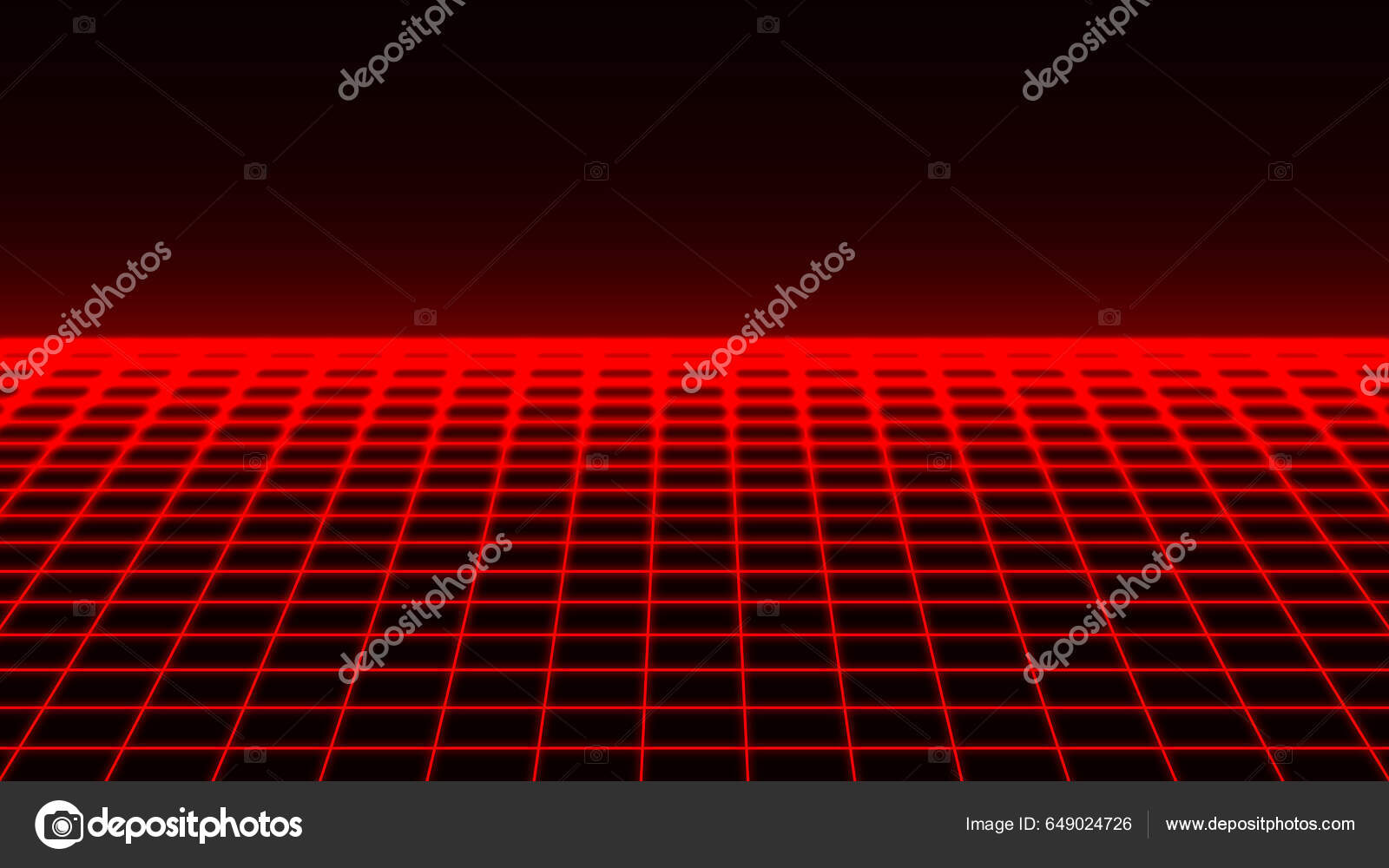 Retro Background Futuristic Landscape 1980S Style Retro Red Neon Light ...