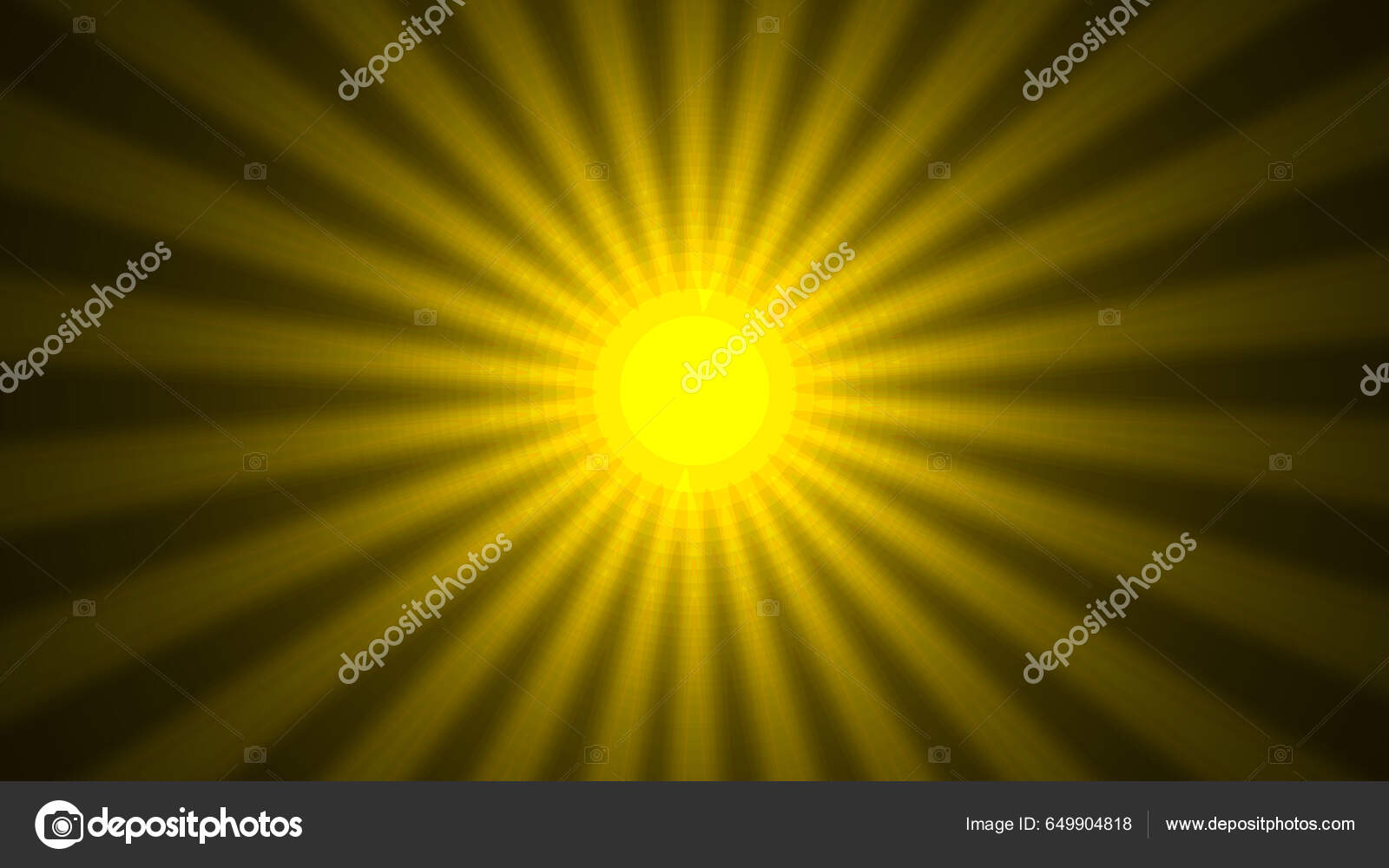 Yellow Sun Rays Vector Background Radial Beams Sunrise Sunset Light ...