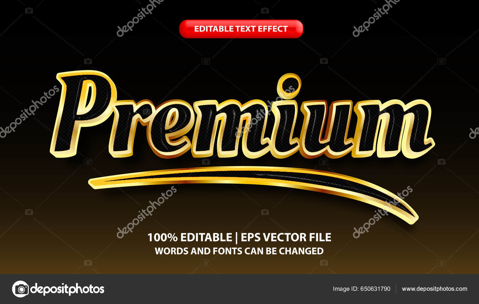 Premium Text Editable Text Effect Template Black Gold Text Style Stock Vector by ©YayaSupriadi ...