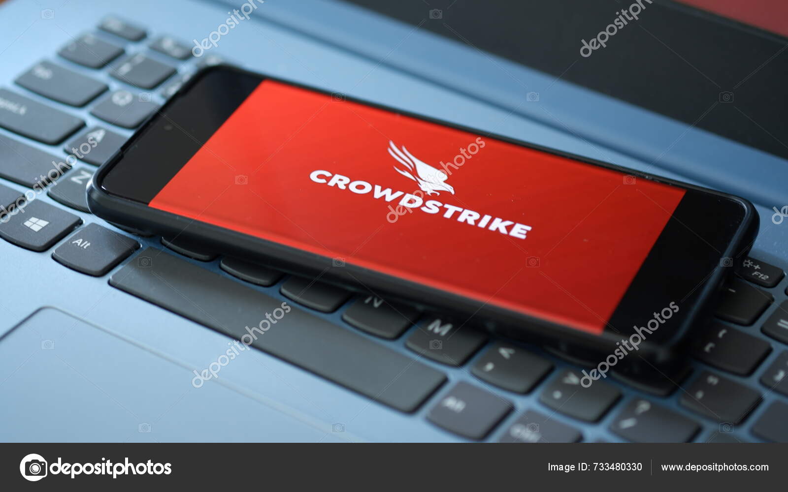 Logo Crowdstrike Con Portátil Window Yakarta Julio 2024 — Foto ...