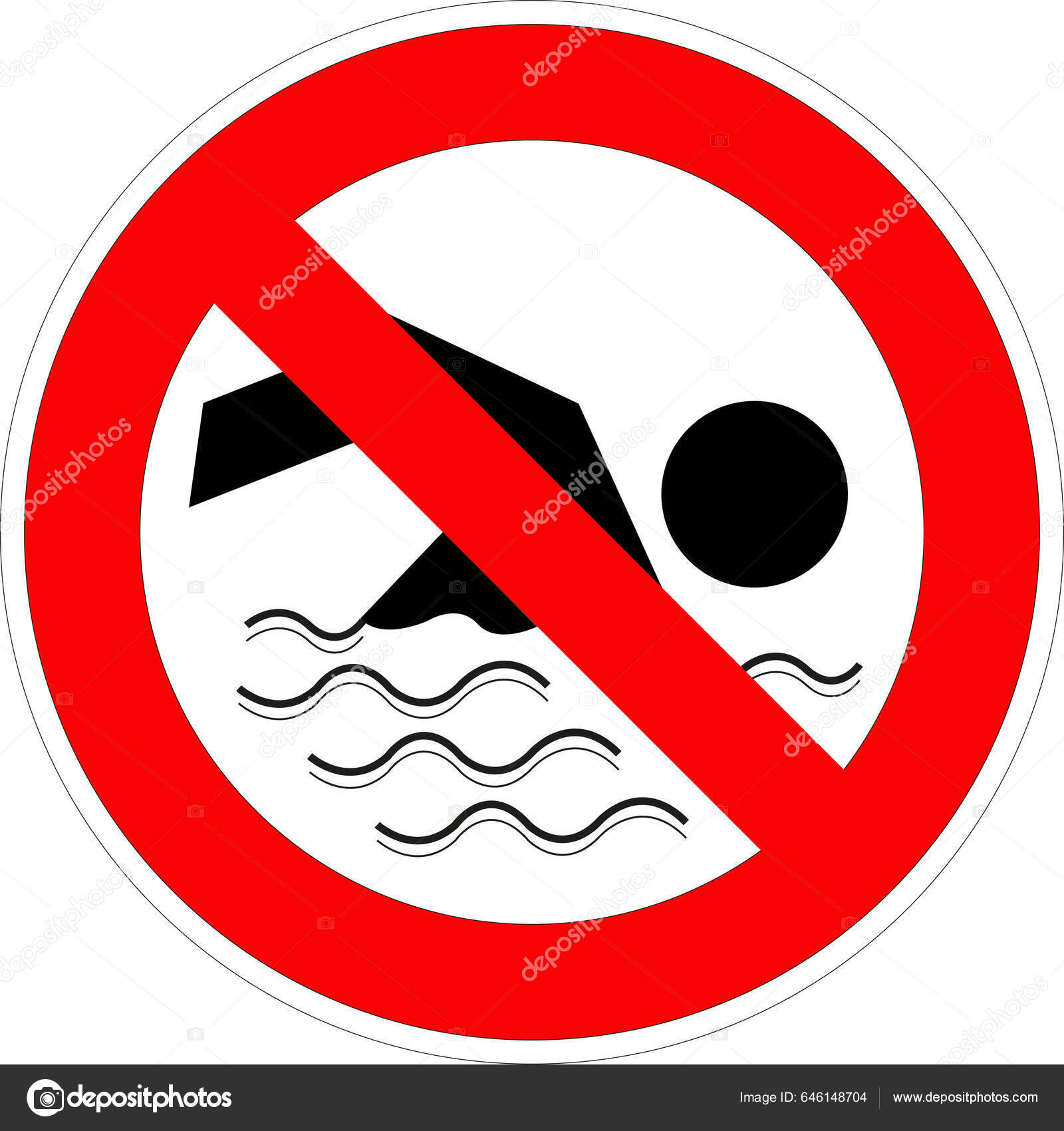 Panneau Rond Signalisation Baignade Interdite Vector de stock por ©guy ...