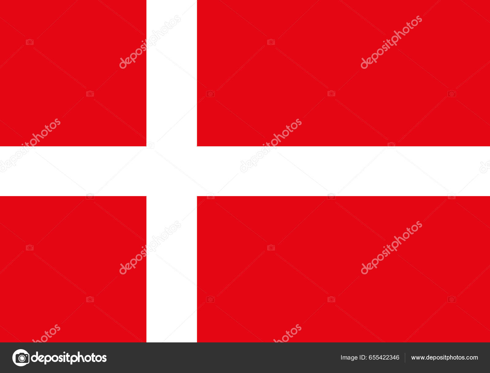 White Red Flag With Cross