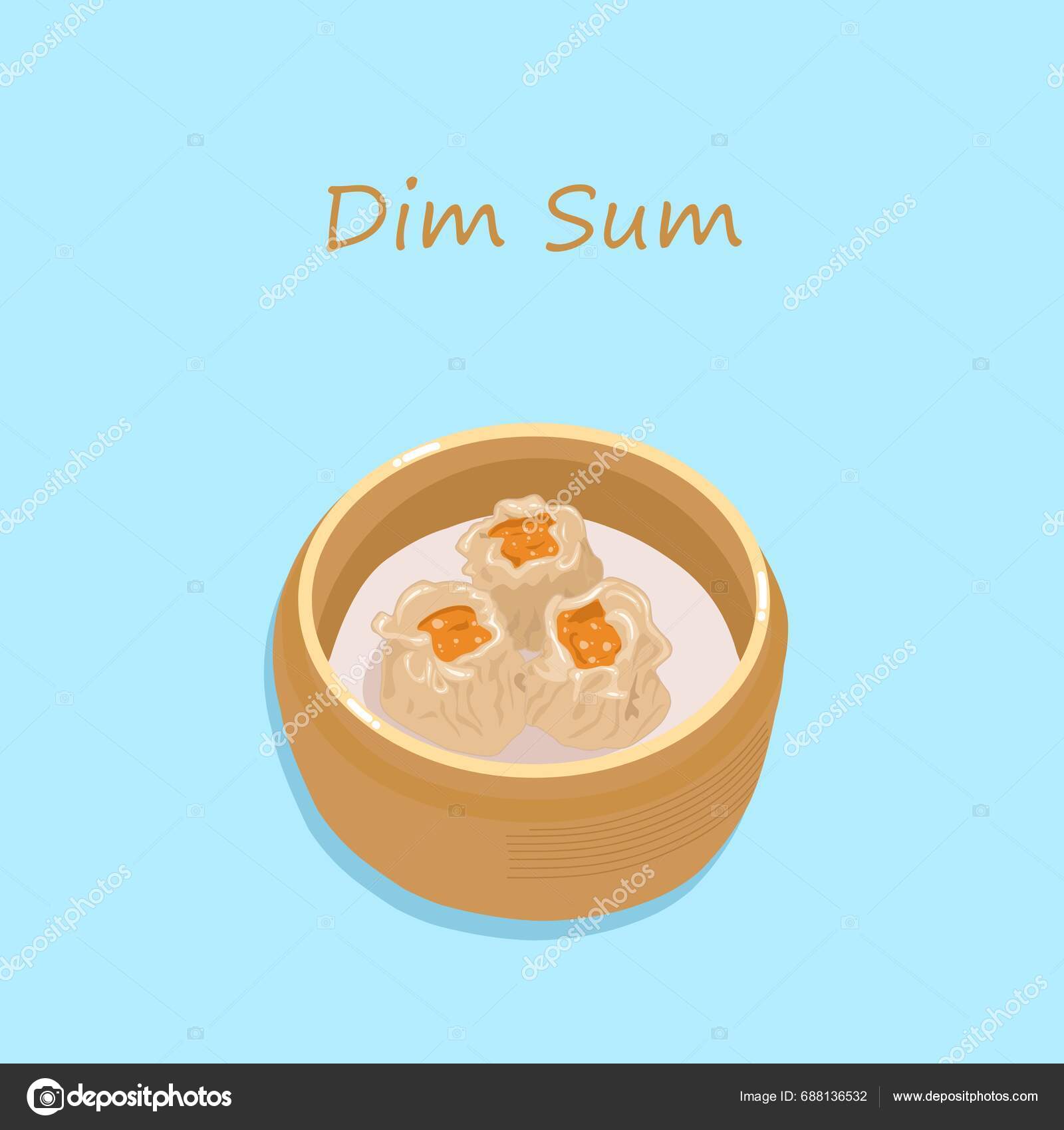 Vector Illustration Three Dim Sum Pieces Blue Background Stock Vector ...