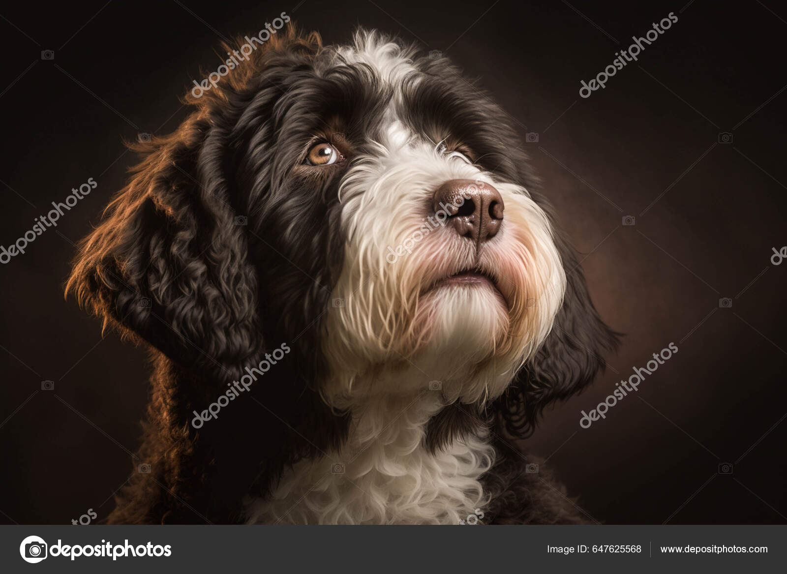Meet Loyal Affectionate Barbet Dog Breed Striking Dark Background Stock ...