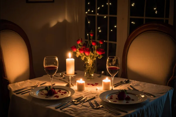 Romantic dinner table Stock Photos, Royalty Free Romantic dinner table ...