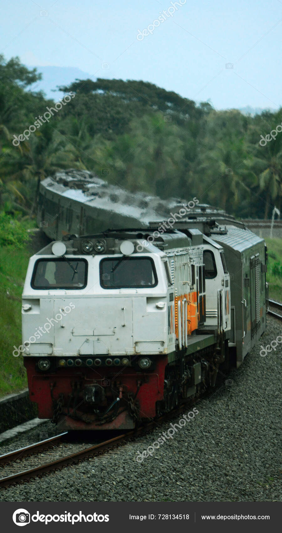 View Passenger Train Moving Rural Hilly Area Two Train Lines — Stock ...
