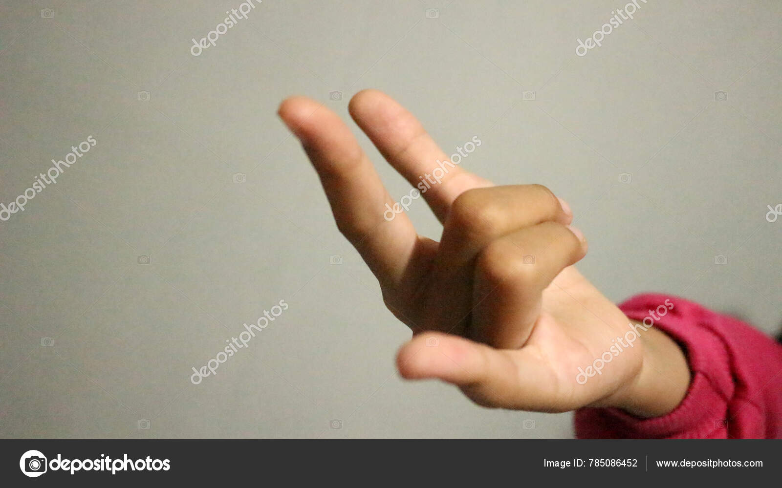 Girl Hand Gestures Making Rock Roll Hand Symbol — Stock Photo ...
