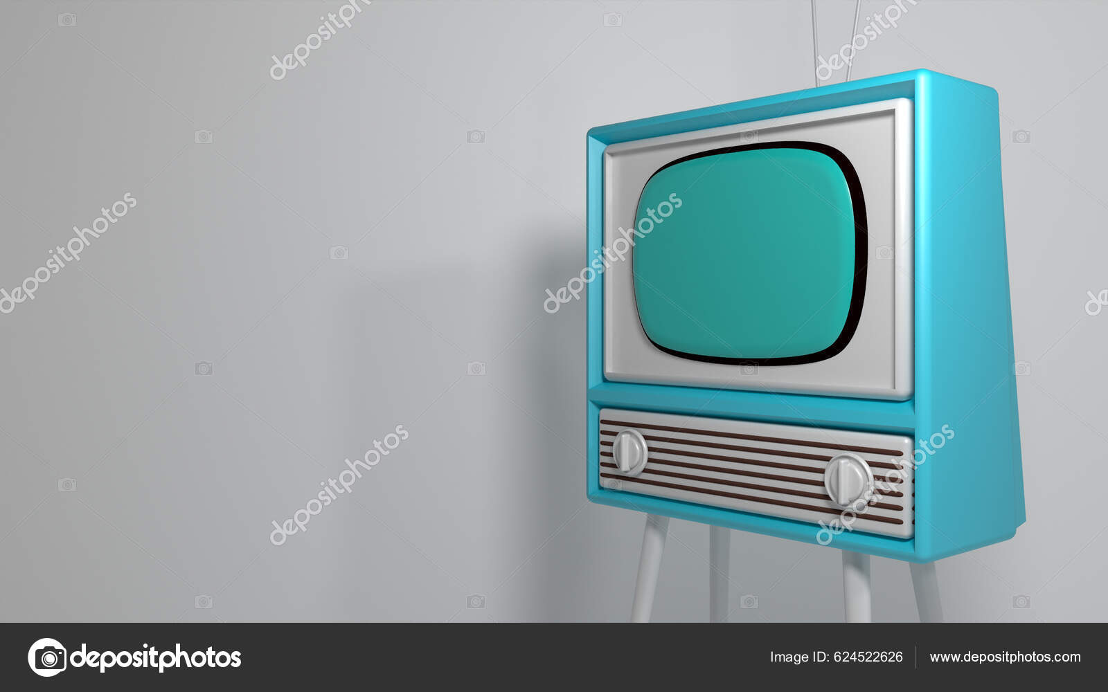 Vintage Television Side Angle View Rendering — Stock Photo © creuxnoir ...