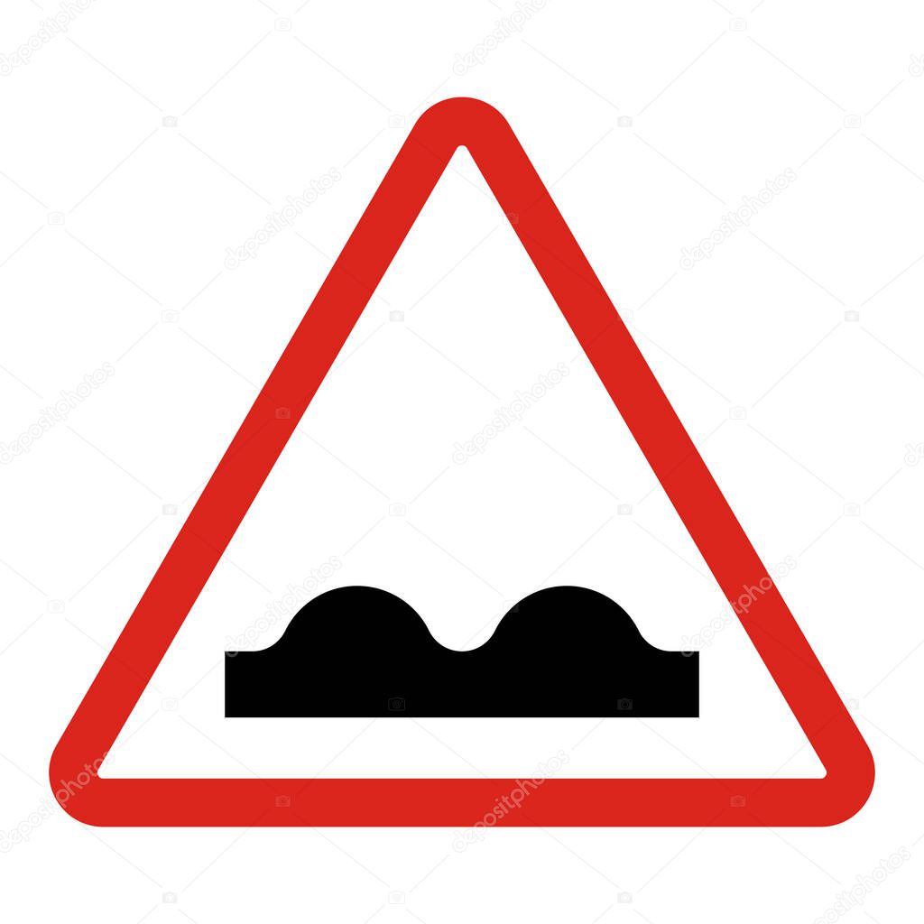 señal de tráfico lleno de baches. señal de tráfico desigual. señal de ...