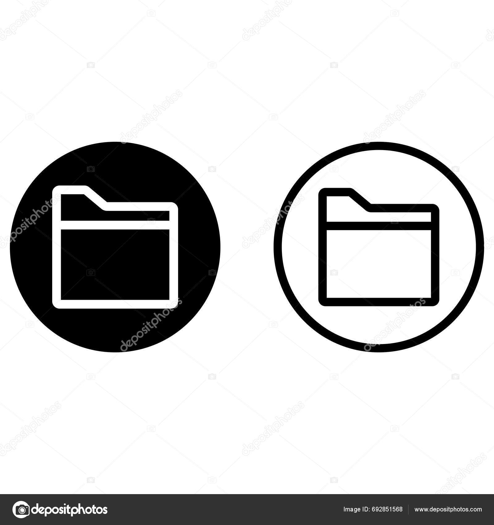 Folder Icon Set Two Styles Isolated White Background Vector ...