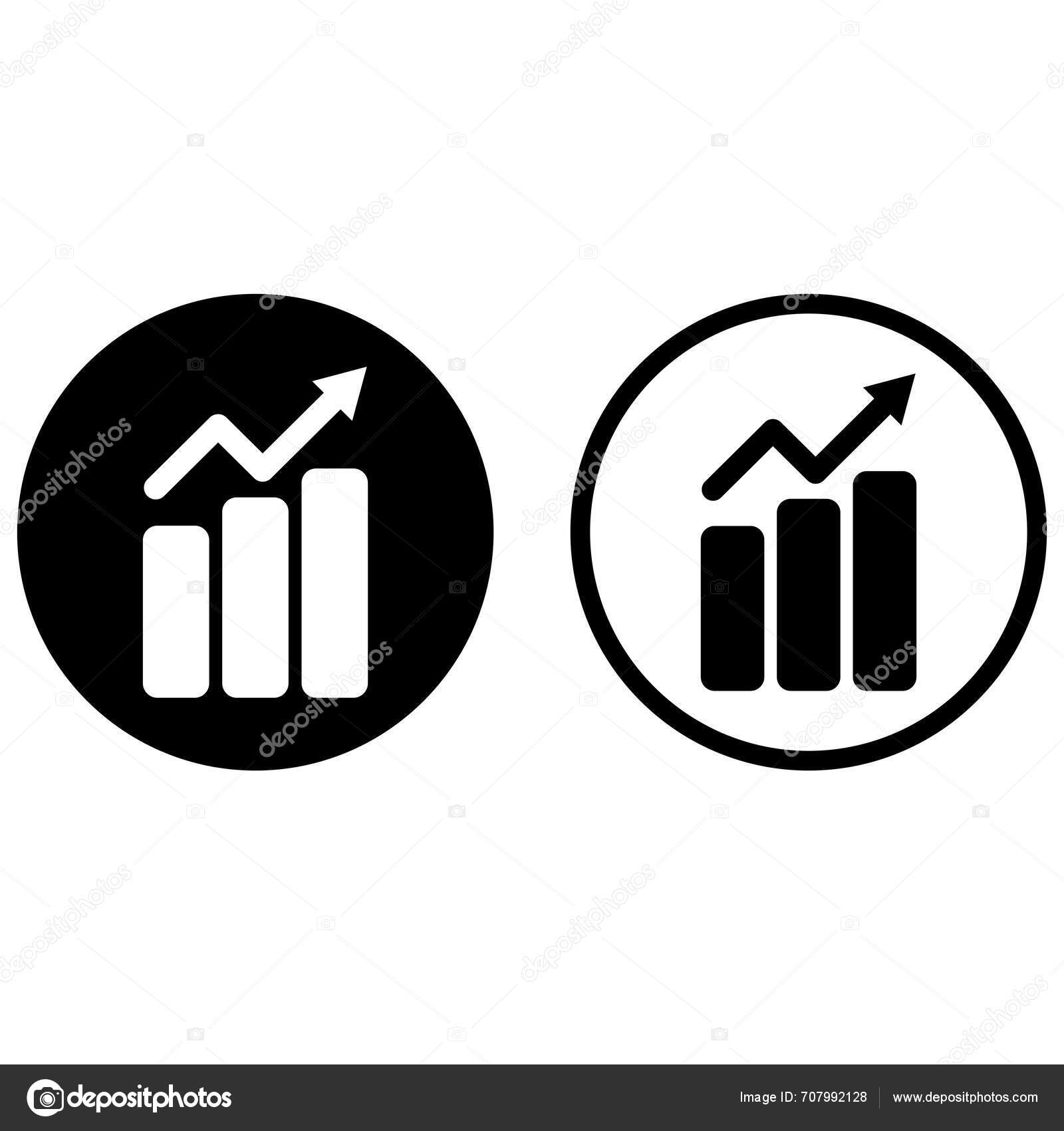 Image vectorielle Icône Barre Croissance Dans Deux Styles Isolés Sur ...