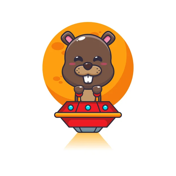 Cute Chef Beaver Cake Cartoon Vector Illustration Vector Cartoon ...