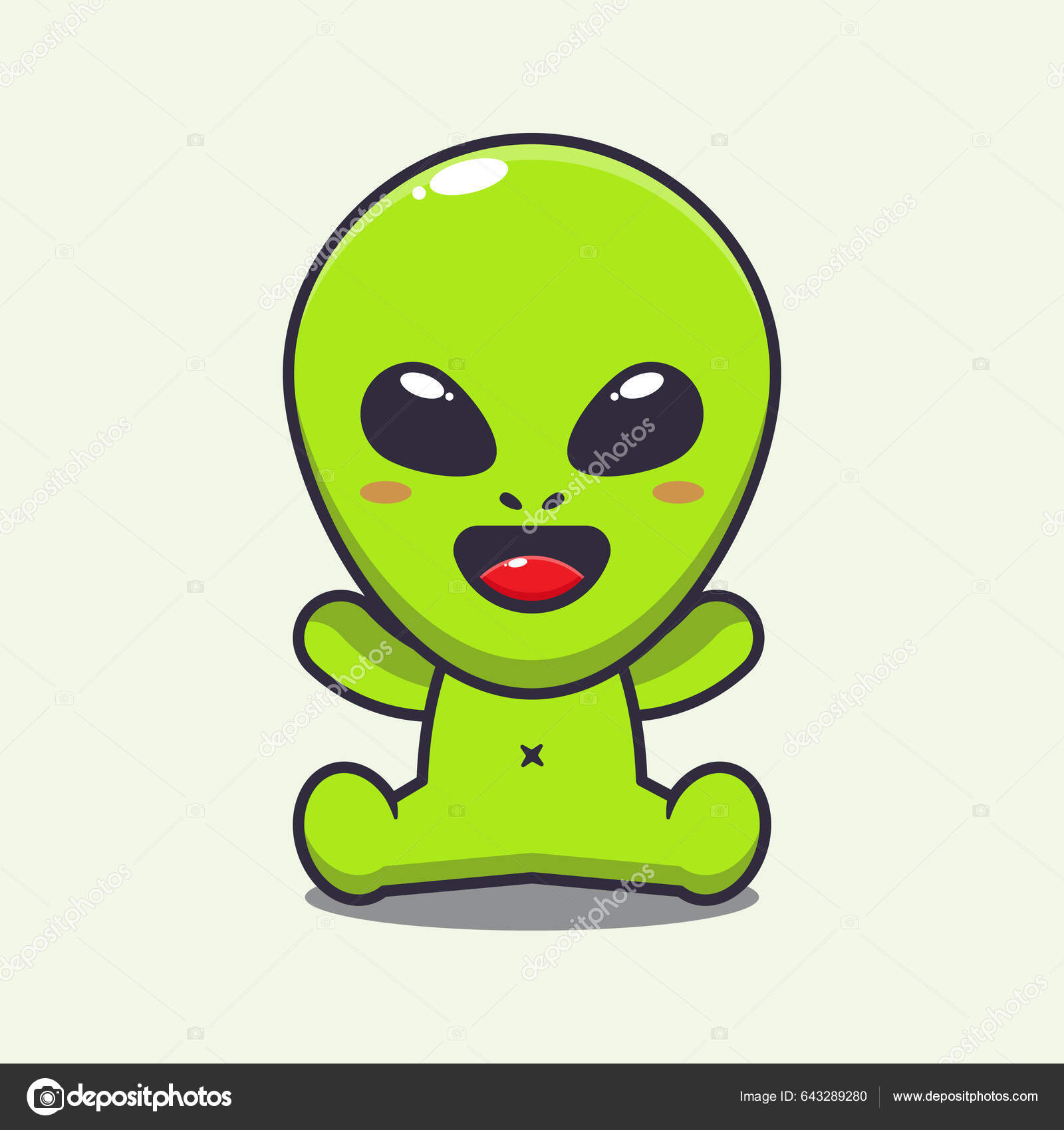 Cute Alien Cartoon Vector Illustration imagem vetorial de Artprodite ...