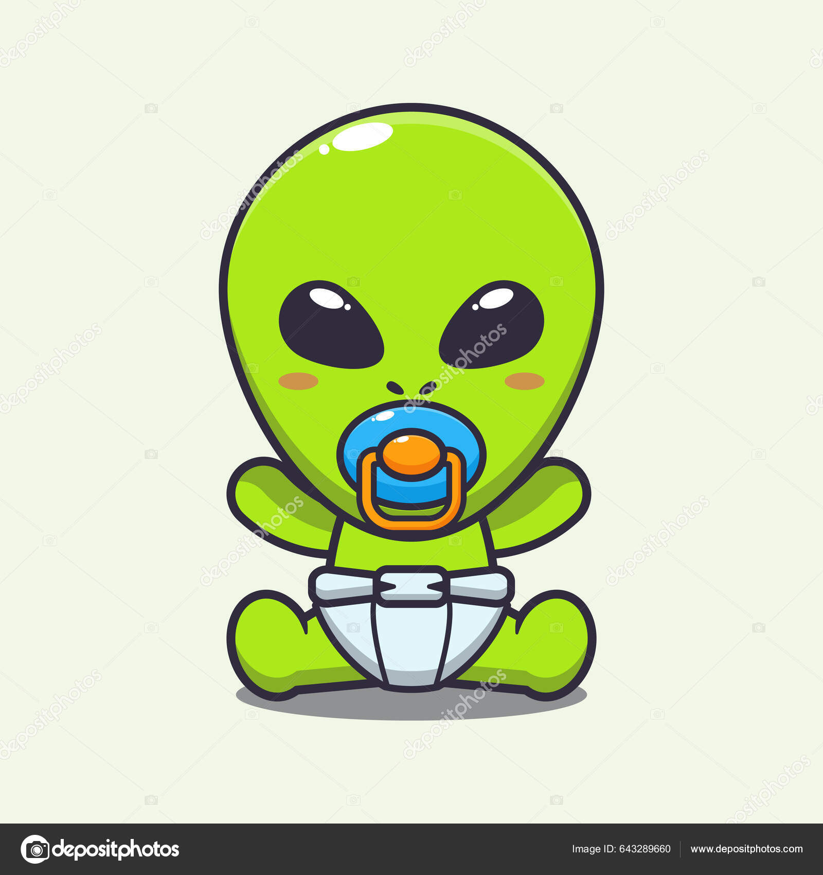 Cute Baby Alien Cartoon Vector Illustration — ストックベクター ©Artprodite ...