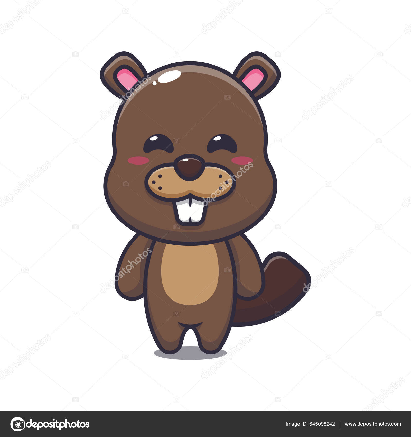 Image vectorielle Illustration Vectorielle Dessin Animé Castor Mignon ...