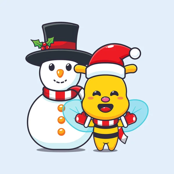 Cute Cow Playing Snowman Cute Christmas Cartoon Character Illustration ...