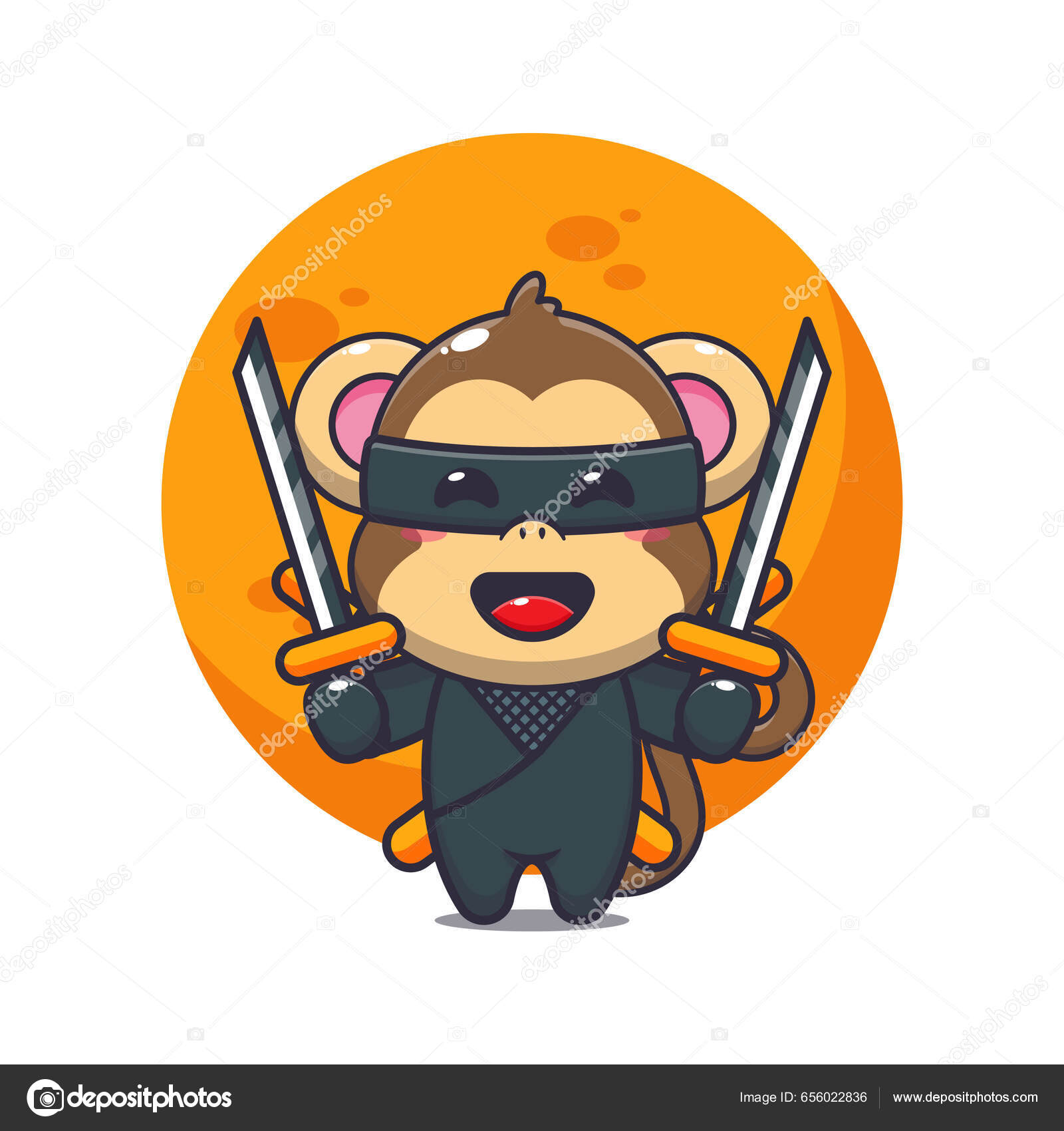 Cartoon Ninja Monkey