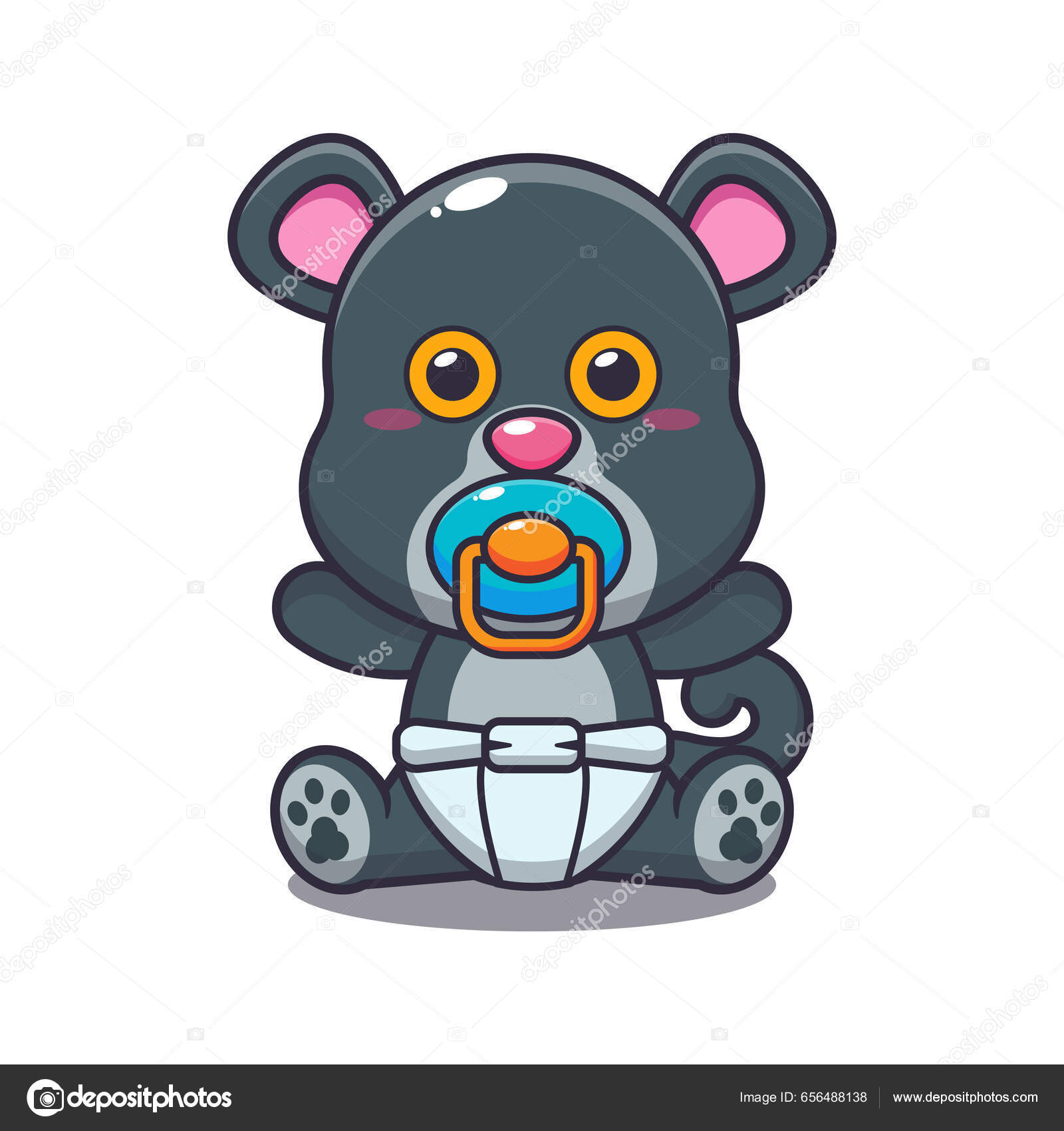 Bonito Bebê Pantera Cartoon Vetor Ilustração Vetor de ©Artprodite 656488138